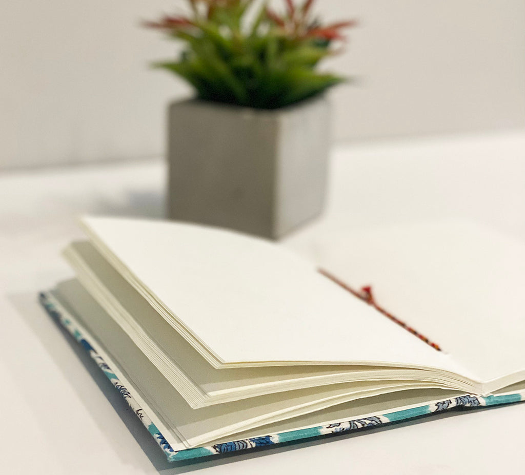 Amisha | Block Print Handmade Paper Large Journal | Snake Flower ...