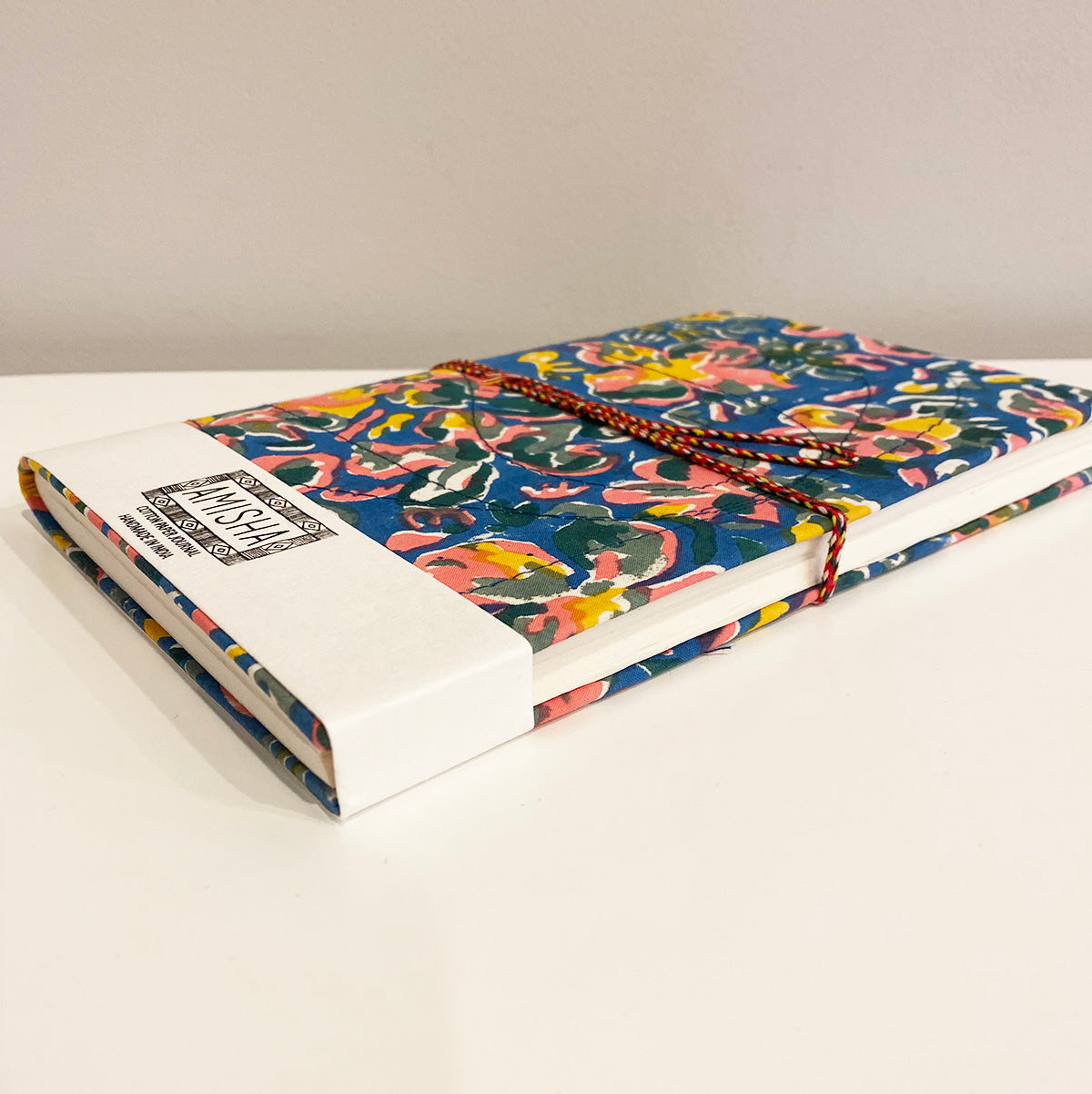 Amisha | Block Print Handmade Paper Grande Journal | Blue Abstract ...