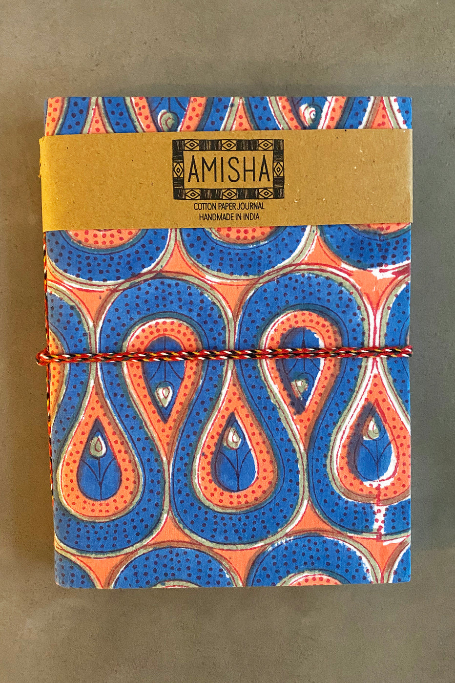 Amisha | Block Print Handmade Paper Large Journal | Snake Flower ...