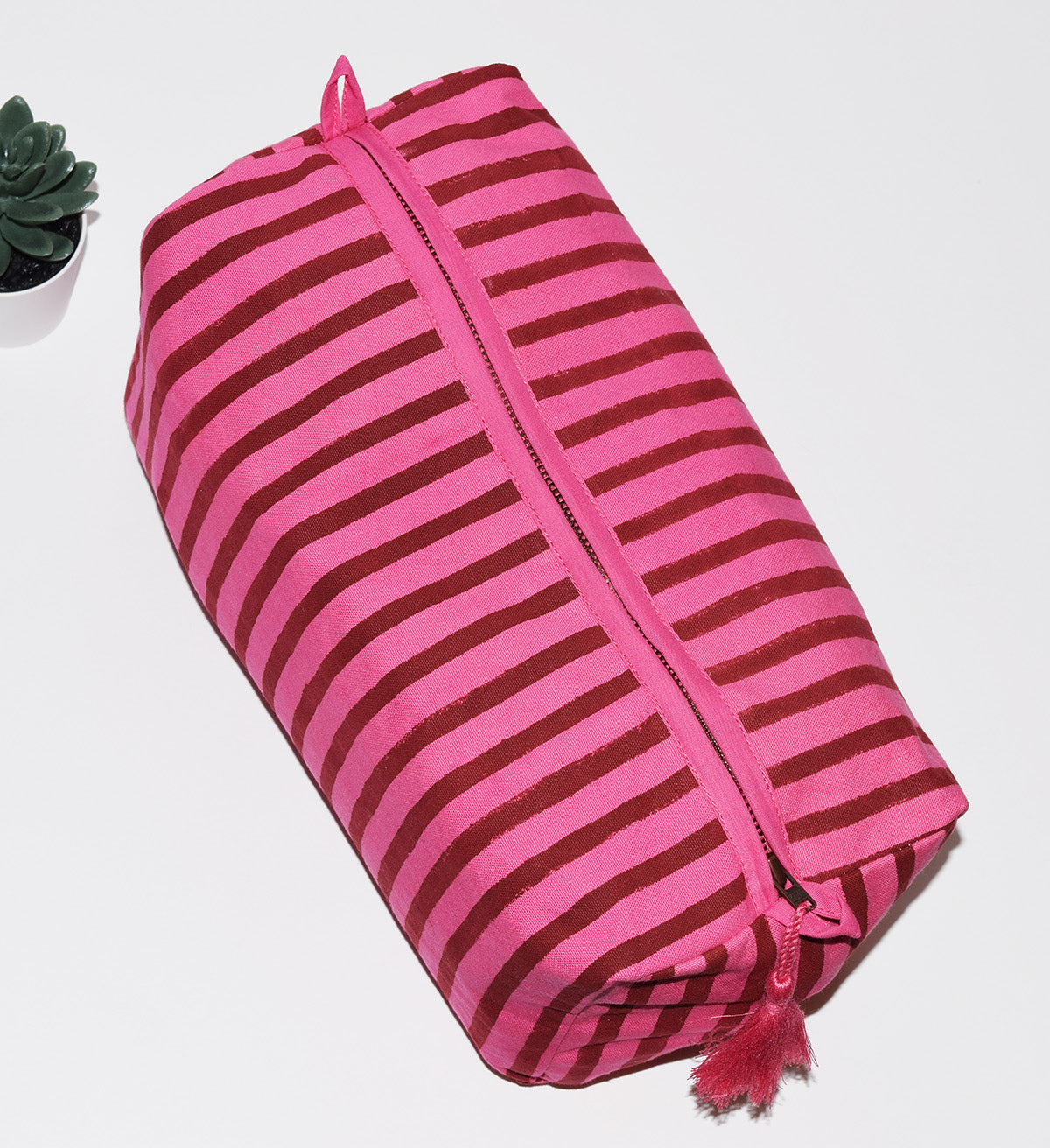 Amisha | Large Canvas Waterproof Toiletry Bag | Berry Stripe – Amisha ...