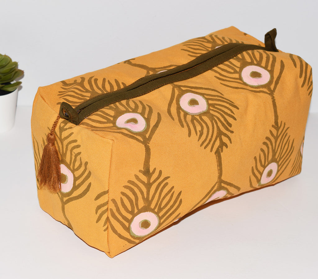 Amisha | Large Canvas Waterproof Toiletry Bag | Plumes Amber – Amisha ...