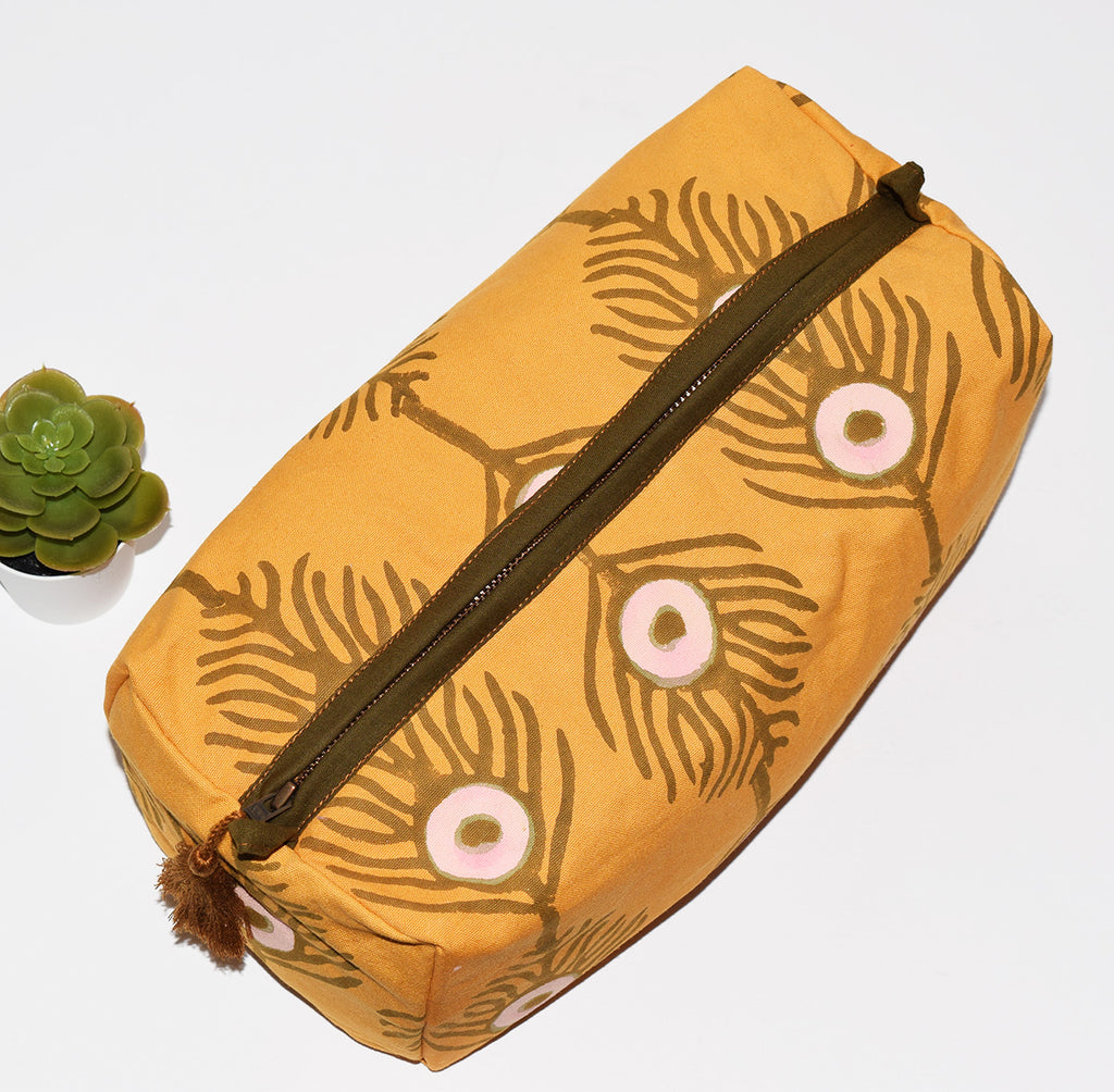 Amisha | Large Canvas Waterproof Toiletry Bag | Plumes Amber – Amisha ...